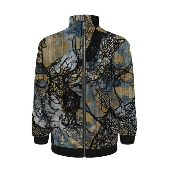 Abstract Textile Woven Artwork Jacket Men's Street Cool Long Sleeves ...