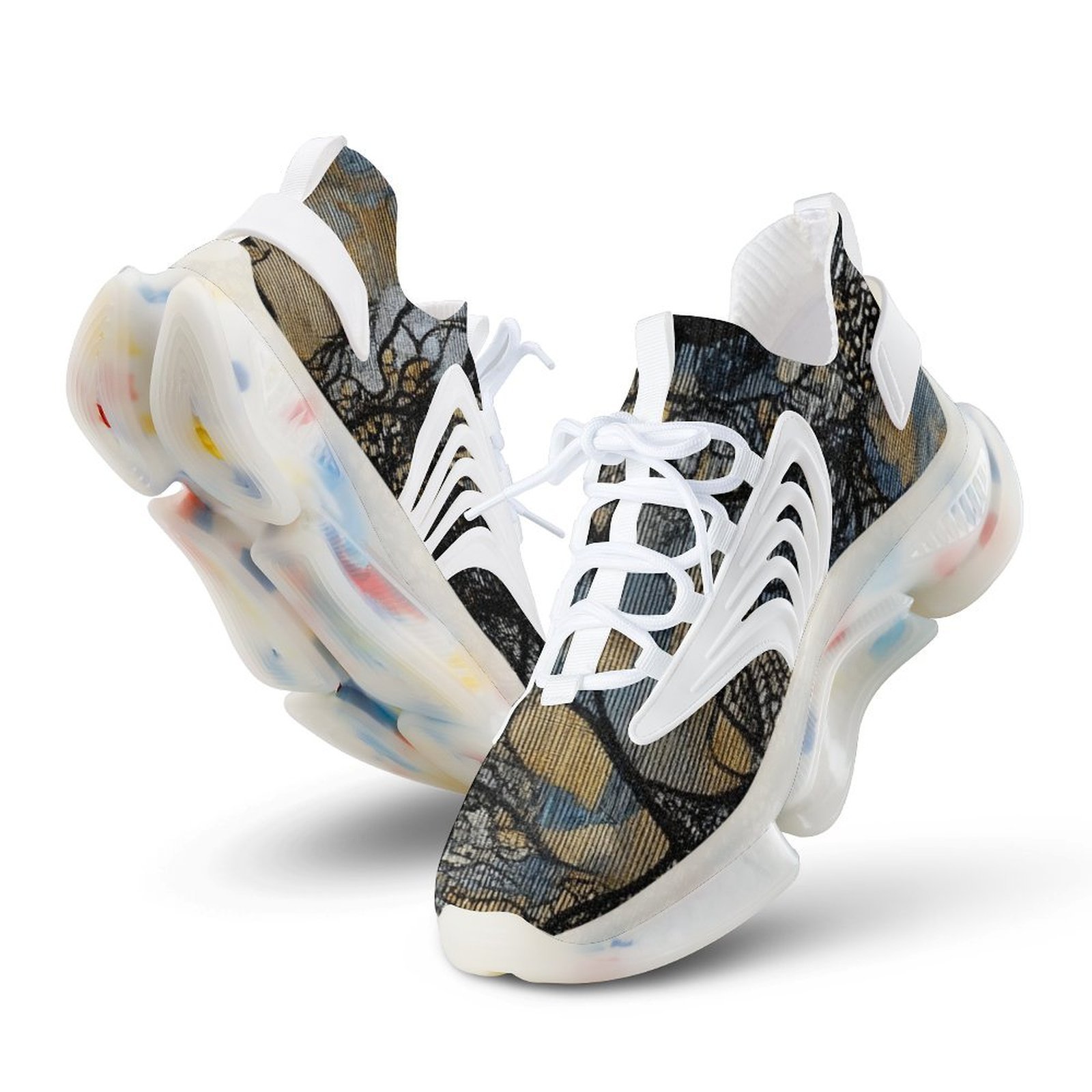 Abstract Textile Woven Artwork Walking Shoes for Men Woman Lightweight ...