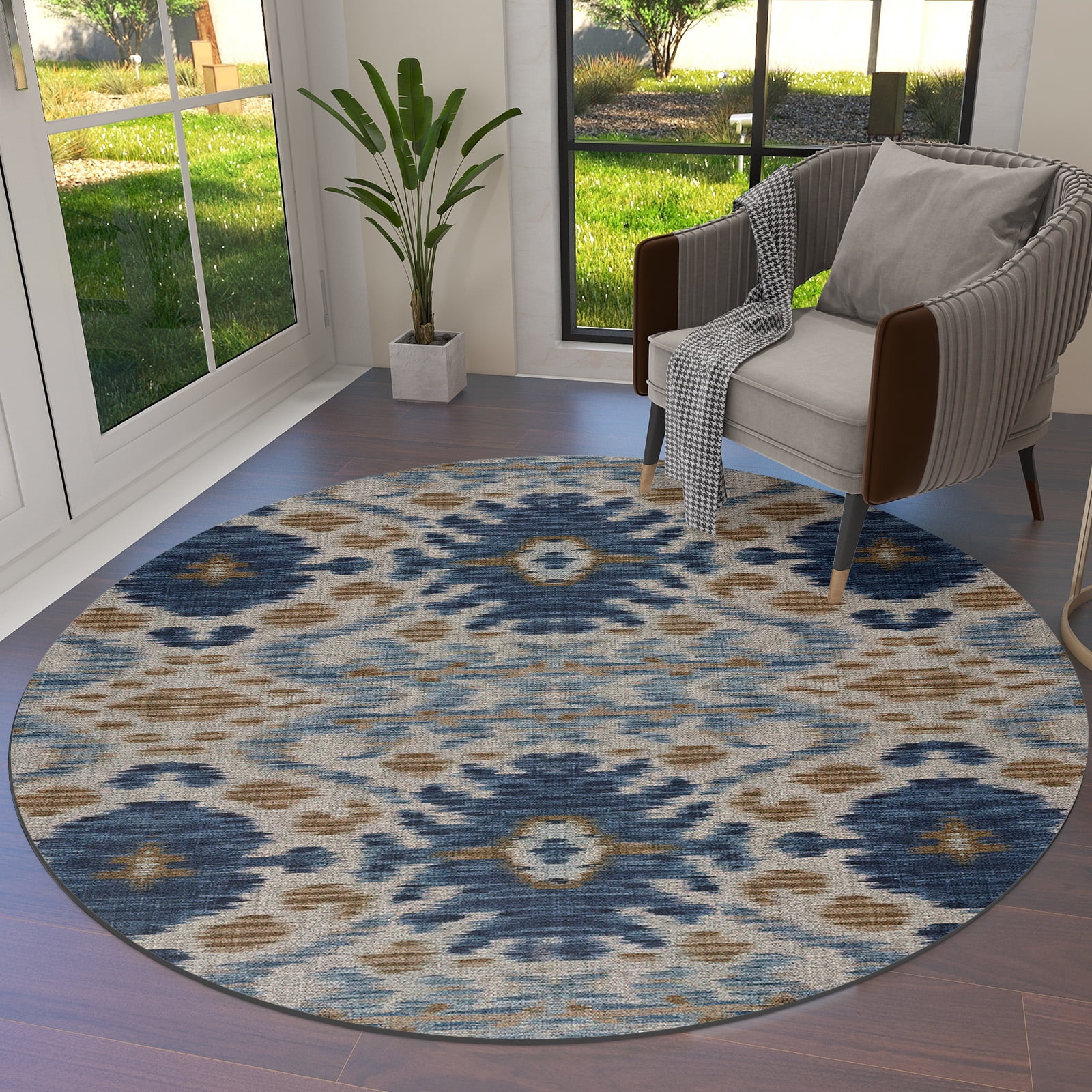 Abstract Texture Afghan Carpet Round Area Rug Carpets for Living Room ...