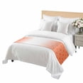 Abstract Texture Bed Runner Twin Size Classic Orange Gradient Line Soft ...