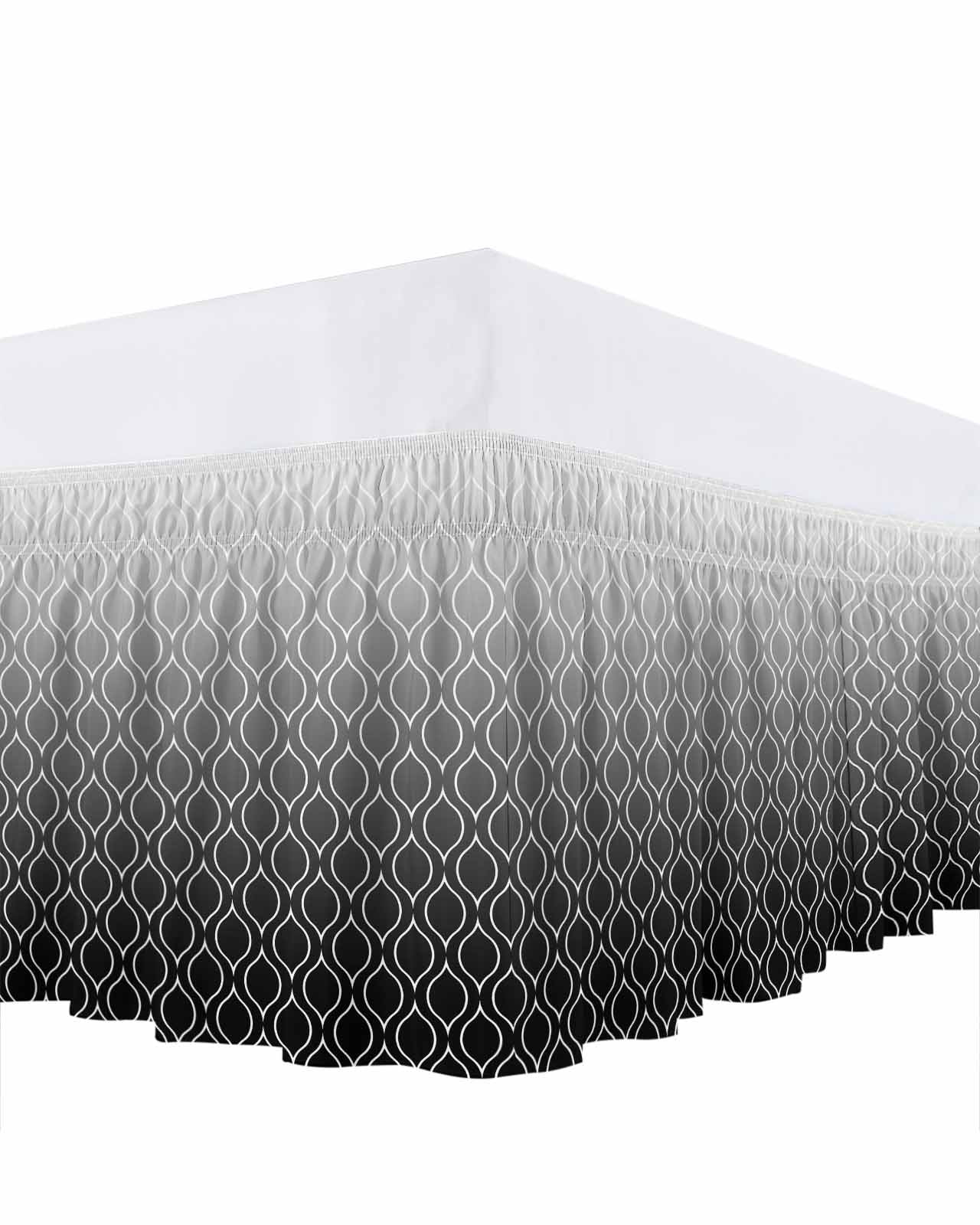Abstract Texture Bed Skirt Classic Black Gradient Line Bed Skirts ...