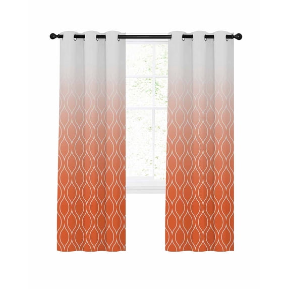 Abstract Texture Blackout Curtains 84 Inch Length Classic Orange ...