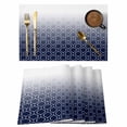 Abstract Texture Cotton Linen Placemats Set of 2, Classic Navy Blue ...