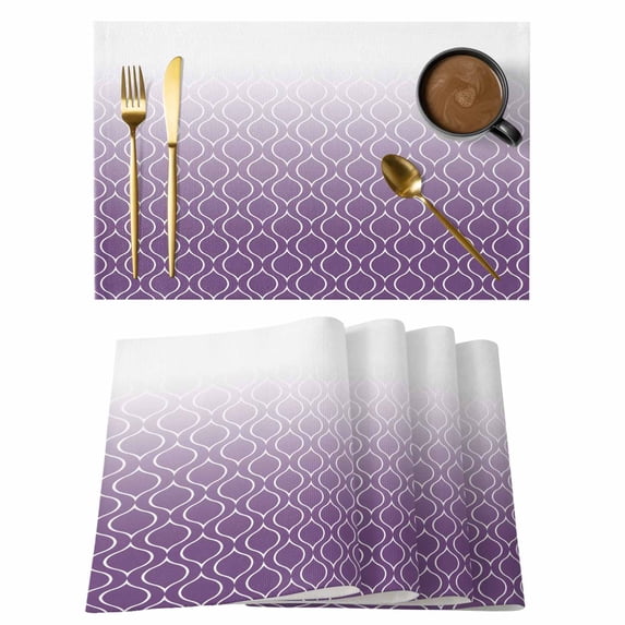 Abstract Texture Cotton Linen Placemats Set of 4, Classic Purple ...