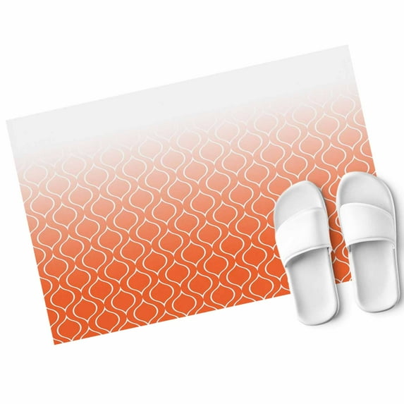 Abstract Texture Door Mat Classic Orange Gradient Line Non Slip ...