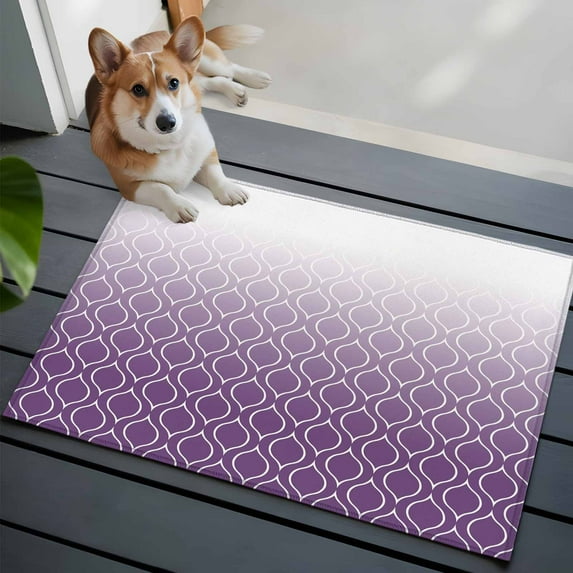 Abstract Texture Front Door Rugs 2x3 ft Classic Purple Gradient Line ...