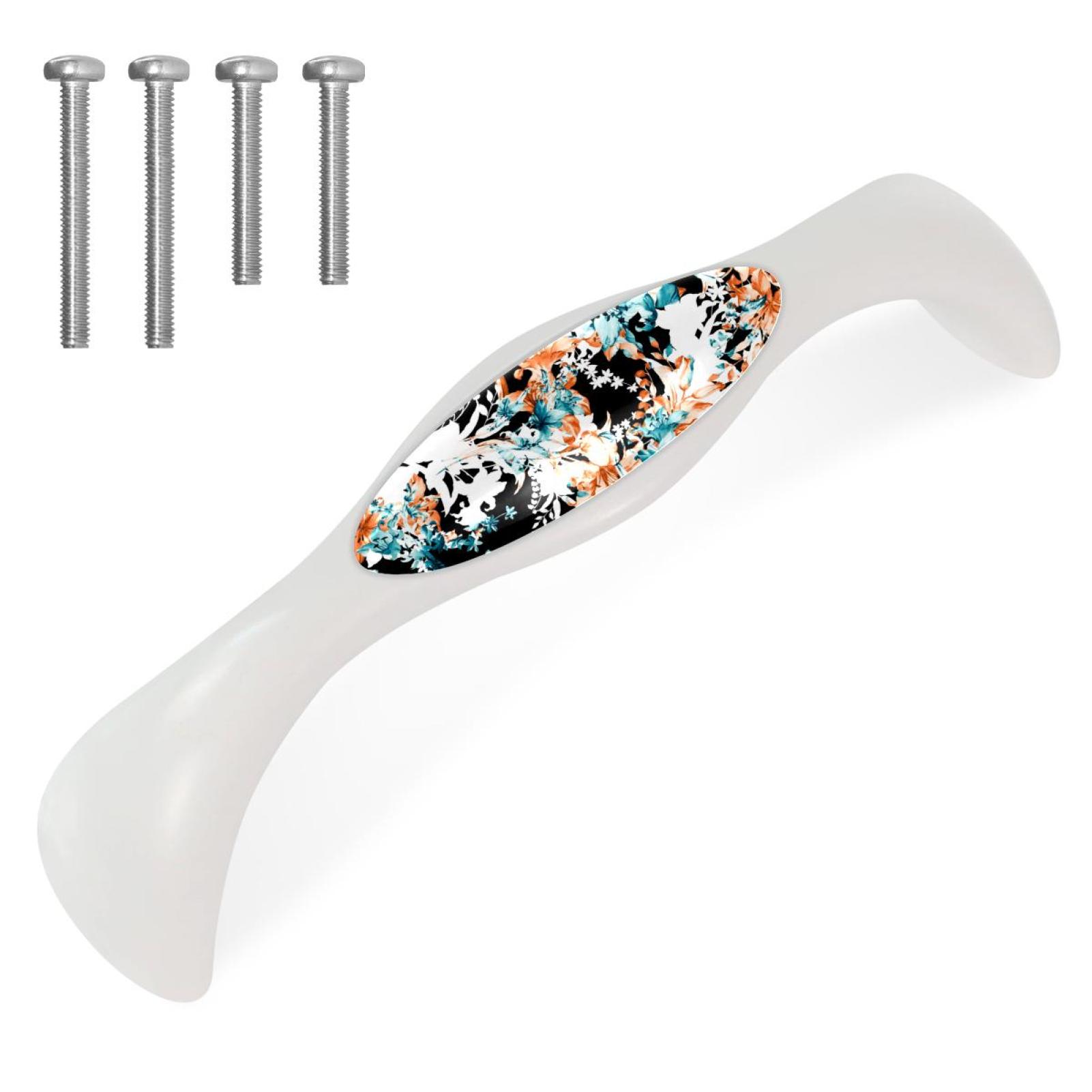 Abstract Texture Knob 4 Pack Arched Drawer Pulls Crystal Glass White ...