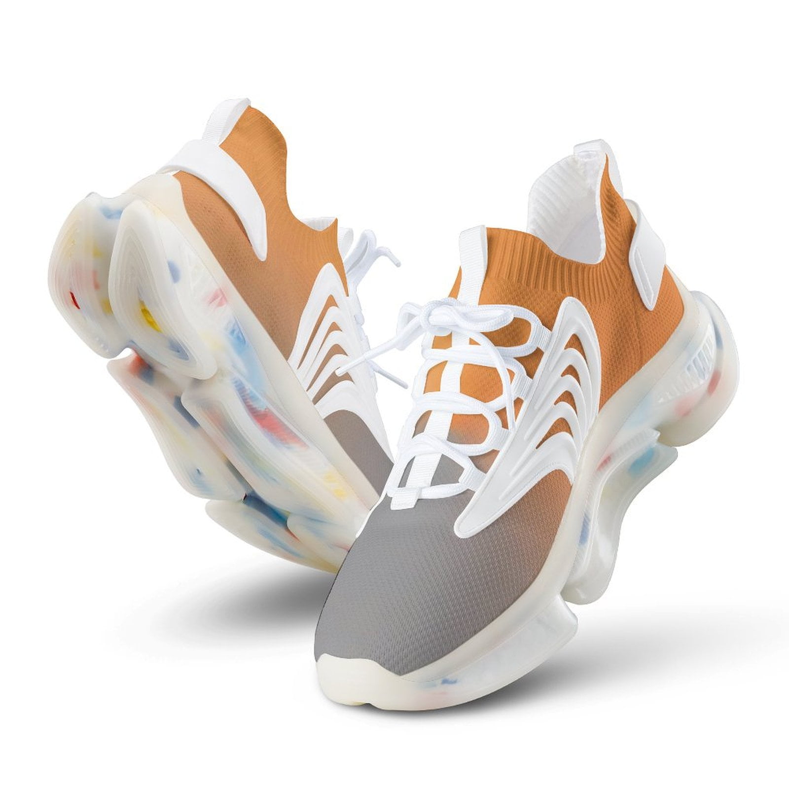 Abstract Texture Orange Grey Gradient Walking Shoes for Men Woman ...