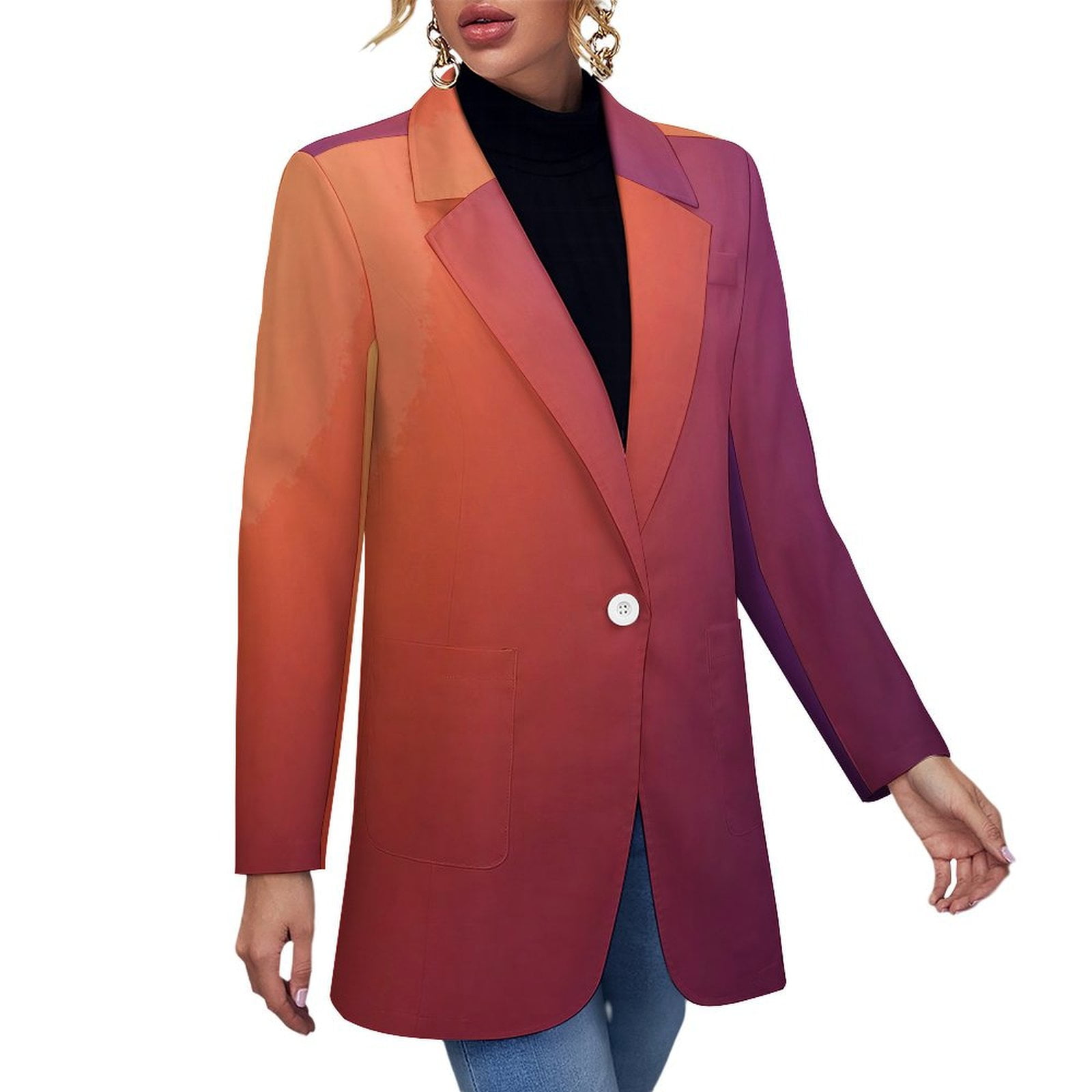 Abstract Texture Orange Purple Gradient Woman Casual Loose Suits Summer ...