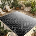 Abstract Texture Outdoor Rug, Classic Black Gradient Line Non-Slip Area ...