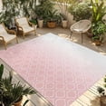 Abstract Texture Outdoor Rug, Classic Pink Gradient Line Non-Slip Area ...