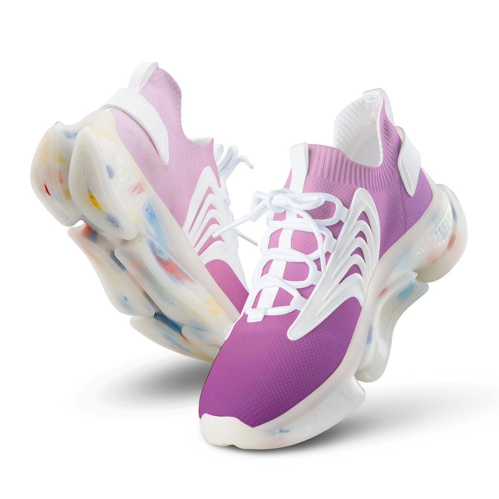 Abstract Texture Pink Purple Gradient Walking Shoes for Men Woman ...