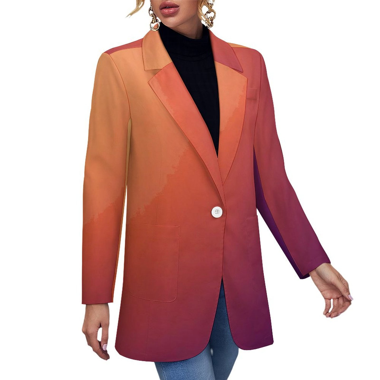 Abstract Texture Purple Orange Gradient Woman Casual Loose Suits Summer ...