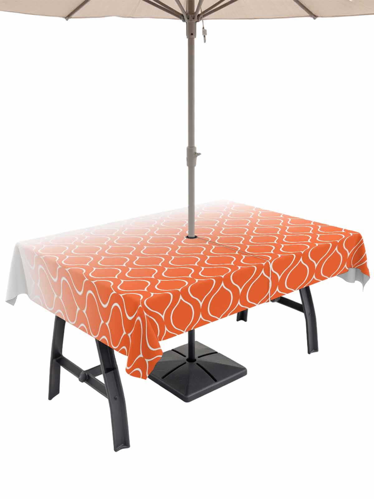 Abstract Texture Rectangle Outdoor Tablecloth with Umbrella Hole ...