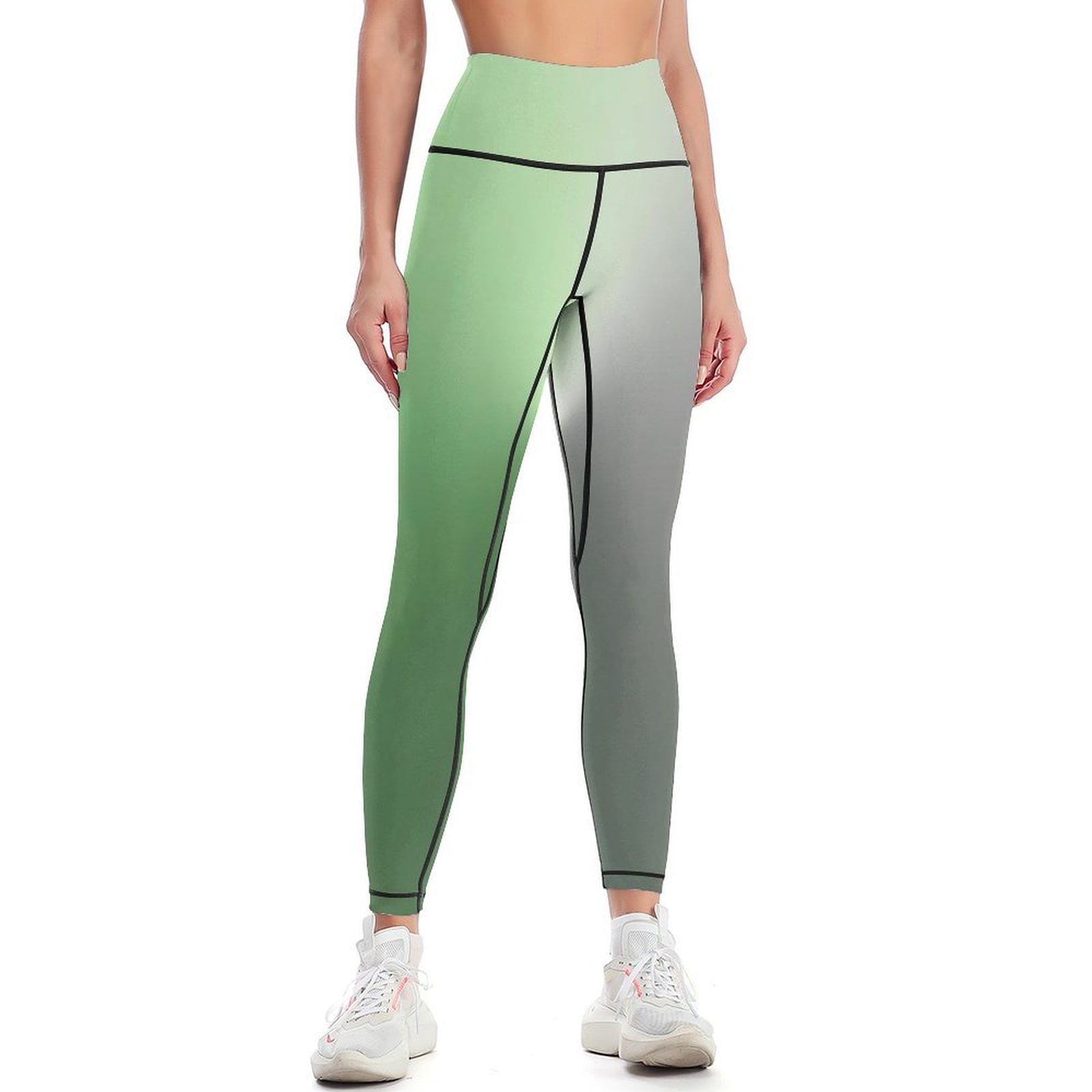 Abstract Texture Strange Art Geometric Green Grey Leggings Pants Sport ...