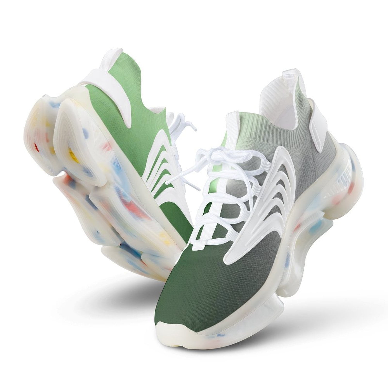 Abstract Texture Strange Art Geometric Green Grey Walking Shoes for Men ...