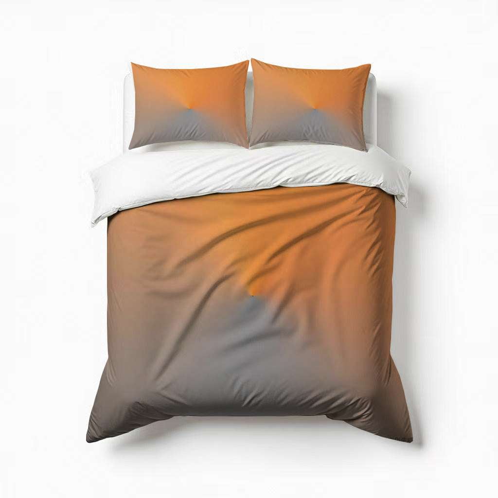 Abstract Texture Strange Art Geometric Orange Grey Bedding Set 3 Pcs ...