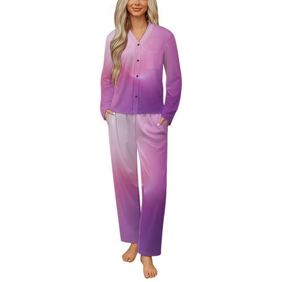 Abstract Texture Strange Art Geometric Purple Pink Womens Pyjamas Set ...