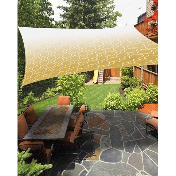 Abstract Texture Sun Shade Sail 14'X18' Classic Yellow Gradient Line UV ...