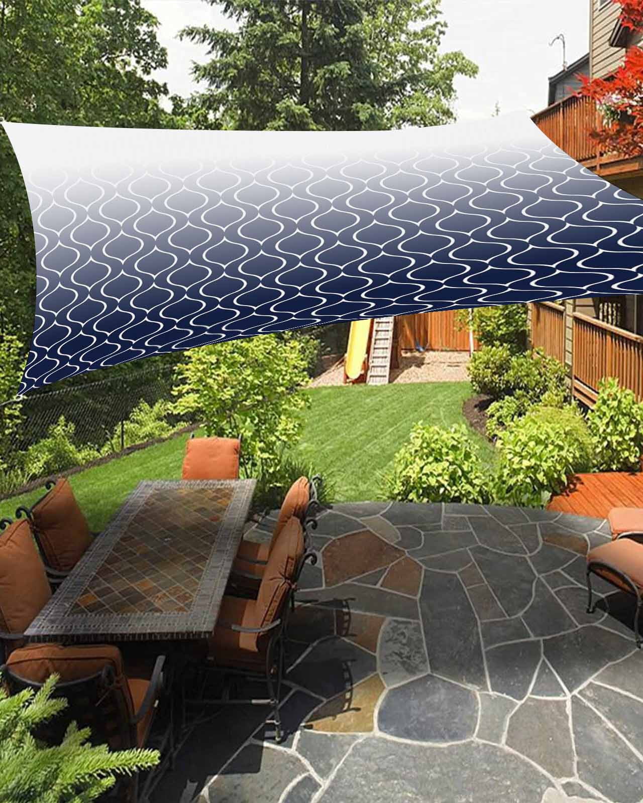 Abstract Texture Sun Shade Sail 6.5'X10' Classic Navy Blue Gradient ...