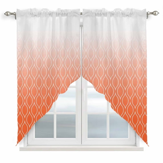 Abstract Texture Swag Curtain Valance for Window 2 Panels Classic ...