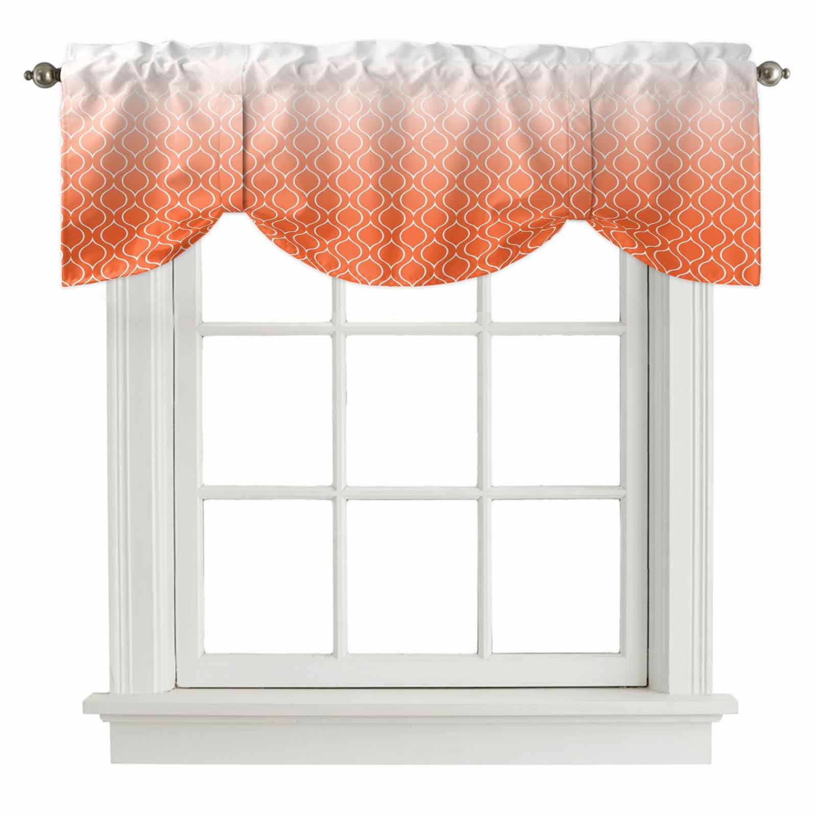 Abstract Texture Tie Up Valance Curtains Classic Orange Gradient Line ...