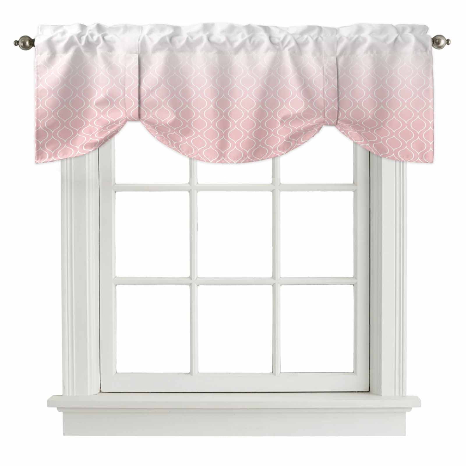 Abstract Texture Tie Up Valance Curtains Classic Pink Gradient Line ...