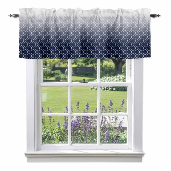 Abstract Texture Valances for Windows, Classic Navy Blue Gradient Line ...
