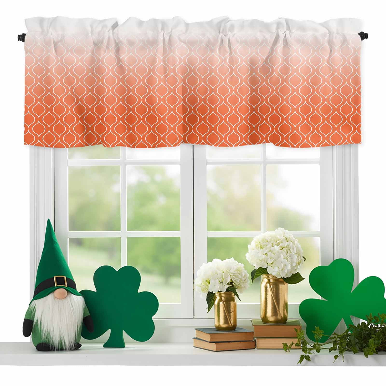 Abstract Texture Valances for Windows, Classic Orange Gradient Line Rod ...
