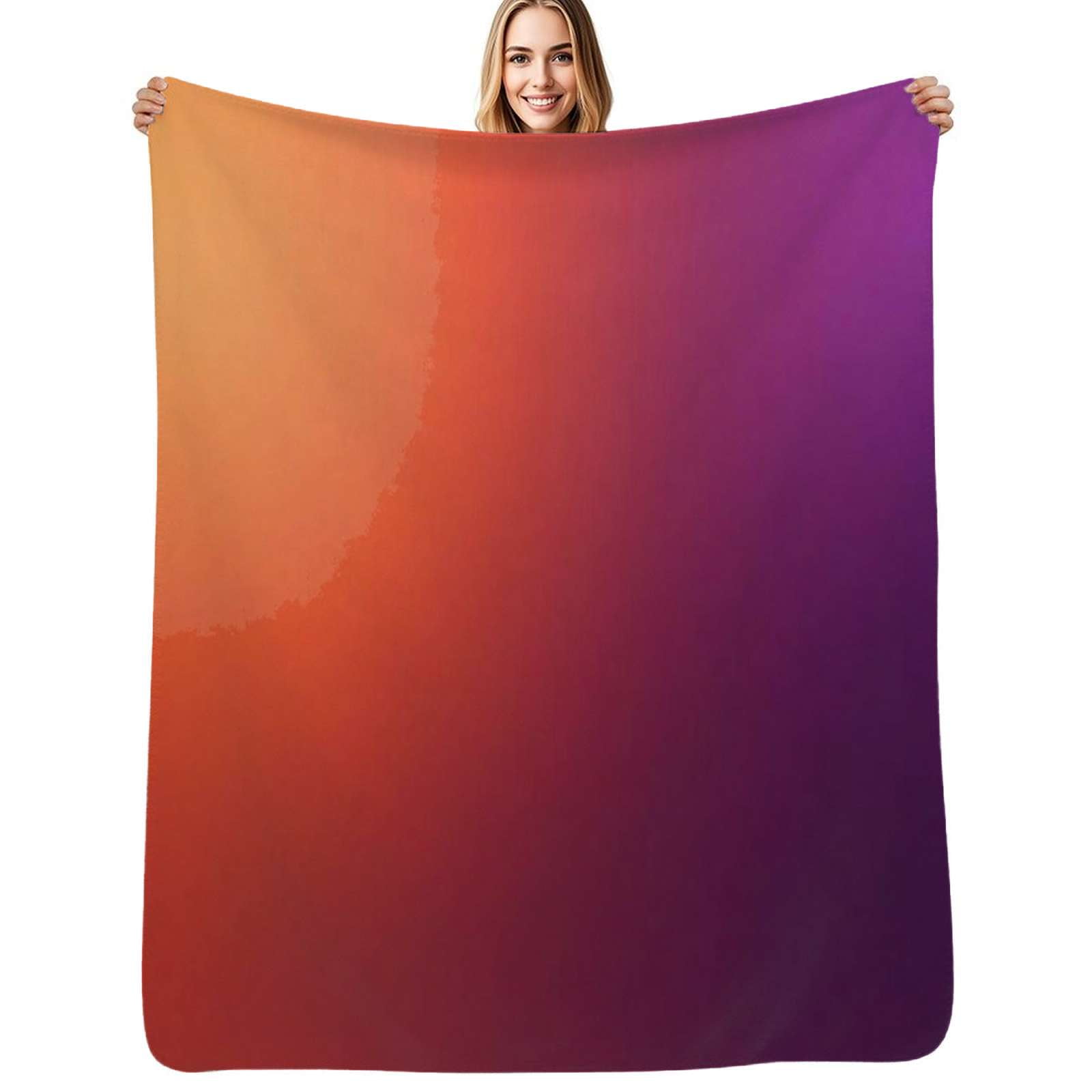 Abstract Texture orange purple gradient Flannel Blankets Soft Warm Throw Blanket Autumn Camping ...