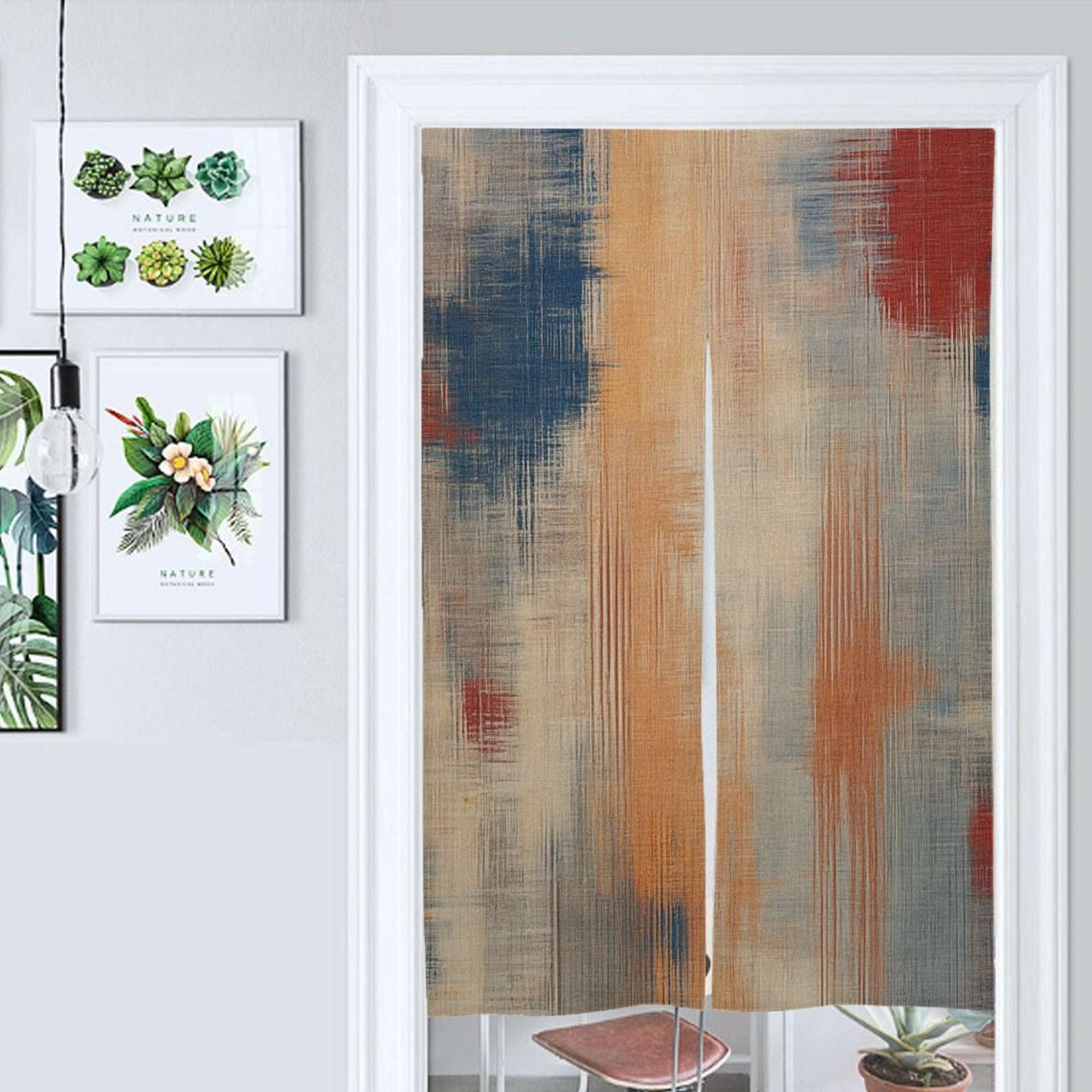 Abstract Textured Muted Colors Door Curtain Nordic Living Room ...