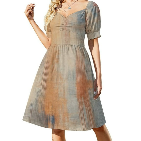 Abstract Textured Muted Colors Short Sleeve Dress Clothes Women's ...
