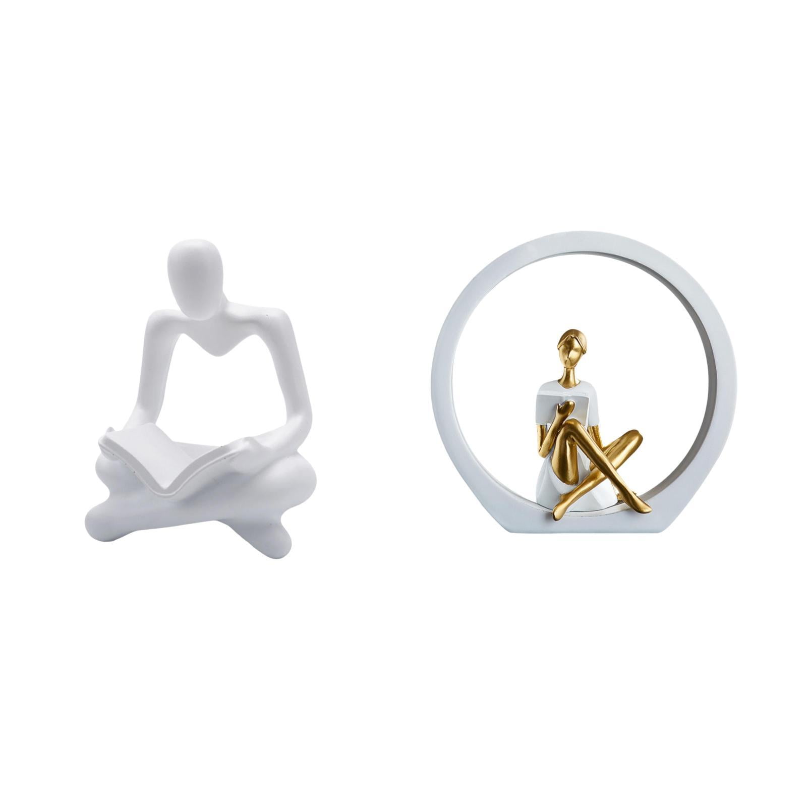 Abstract Thinker Figurine Girl Statue Art Resin Sculpture Elegant Home ...
