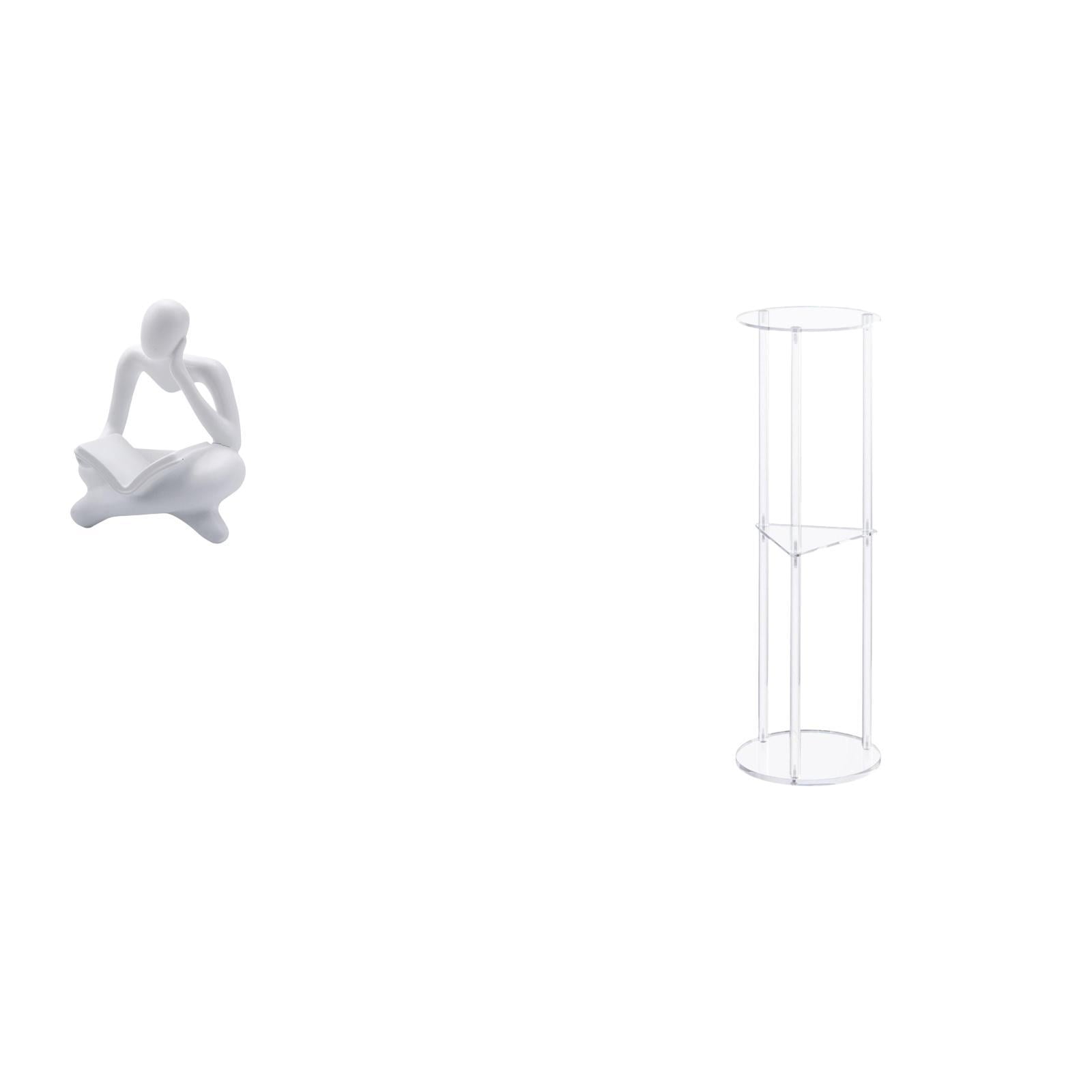 Abstract Thinker Figurine Reader Statue Acrylic Material Versatile ...
