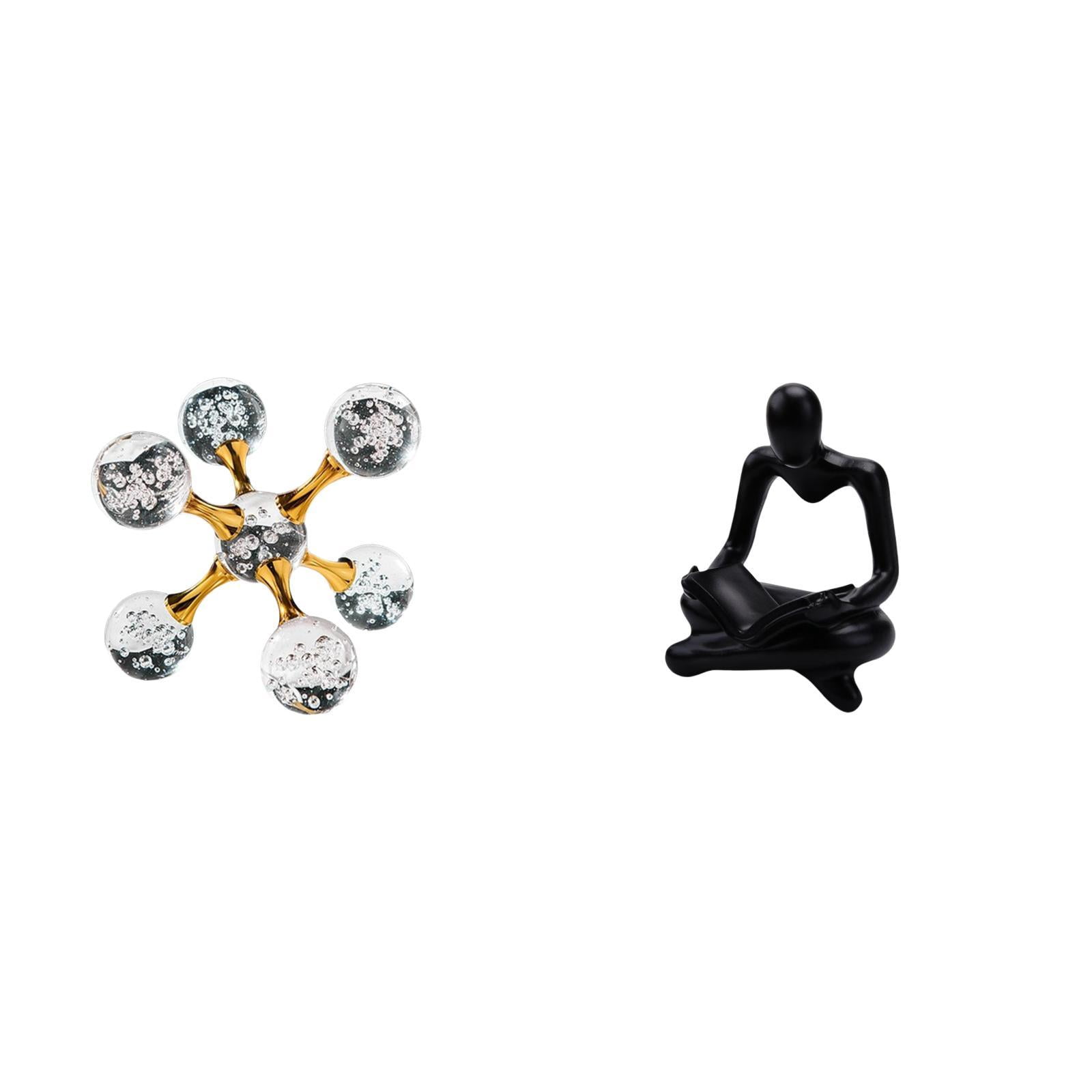 Abstract Thinker Figurine Sphere Statue Human Ornament Modern Resin ...