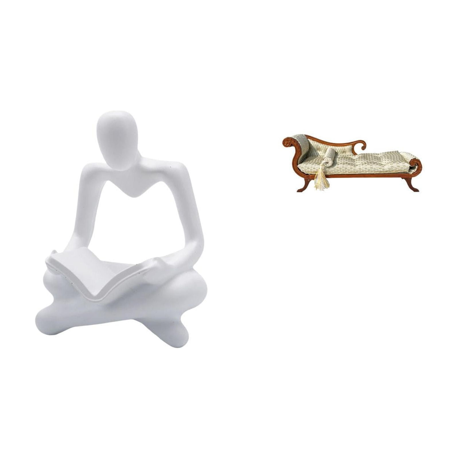 Abstract Thinker Figurine Wooden Sofa Lounge Chair Resin Material for ...