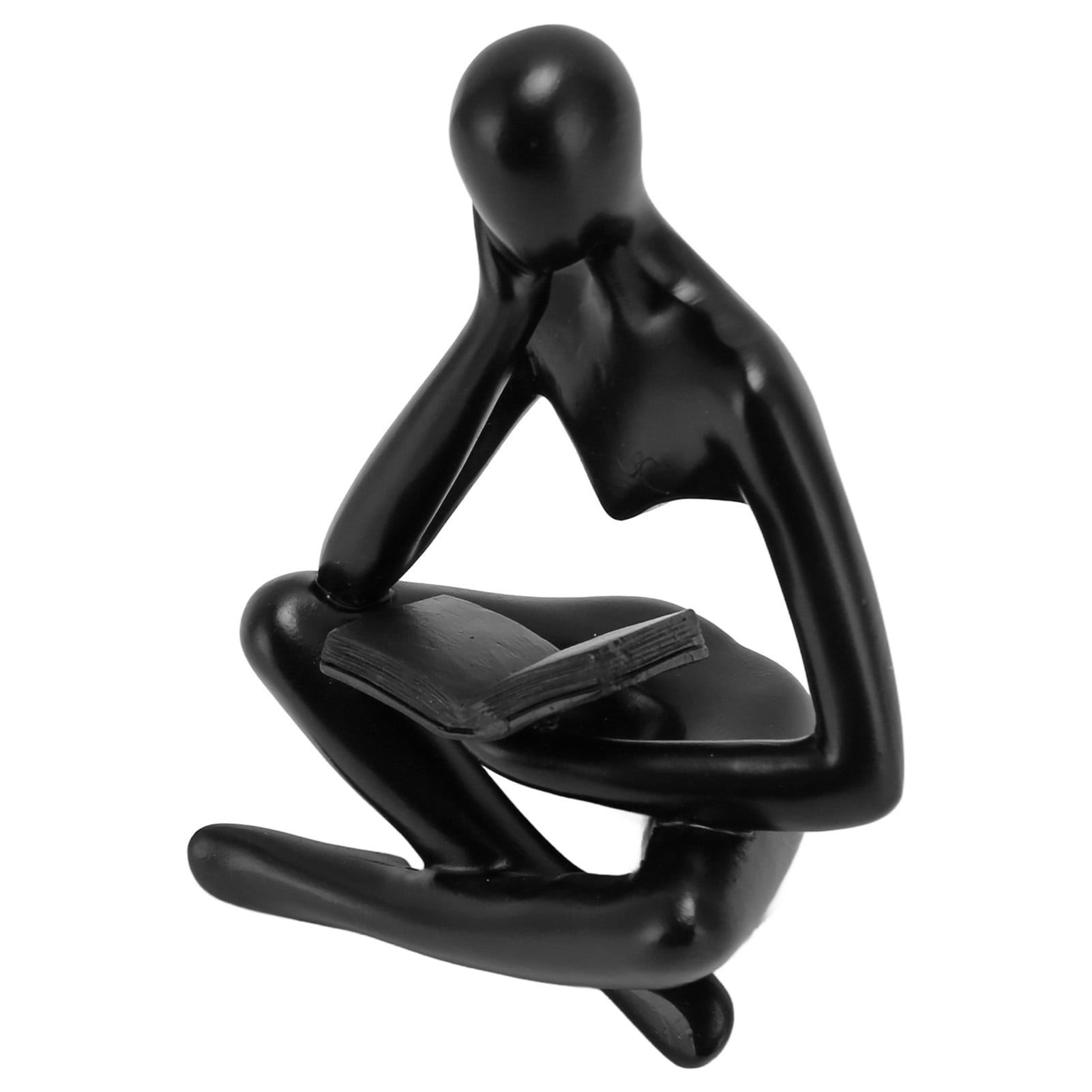 Abstract Thinker Reading Resin Statue White Home Decor For Living Room ...