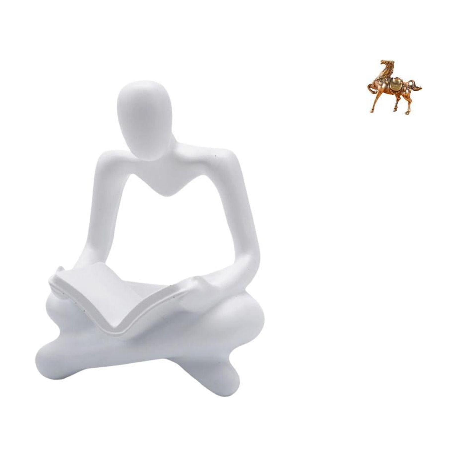 Abstract Thinker Statue Horse Figurine Animal Sculpture Unique Resin ...
