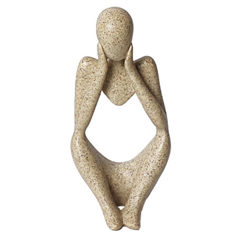 Abstract Thinker Statue Modern Sandstone Resin Figure Craft Art Hand ...
