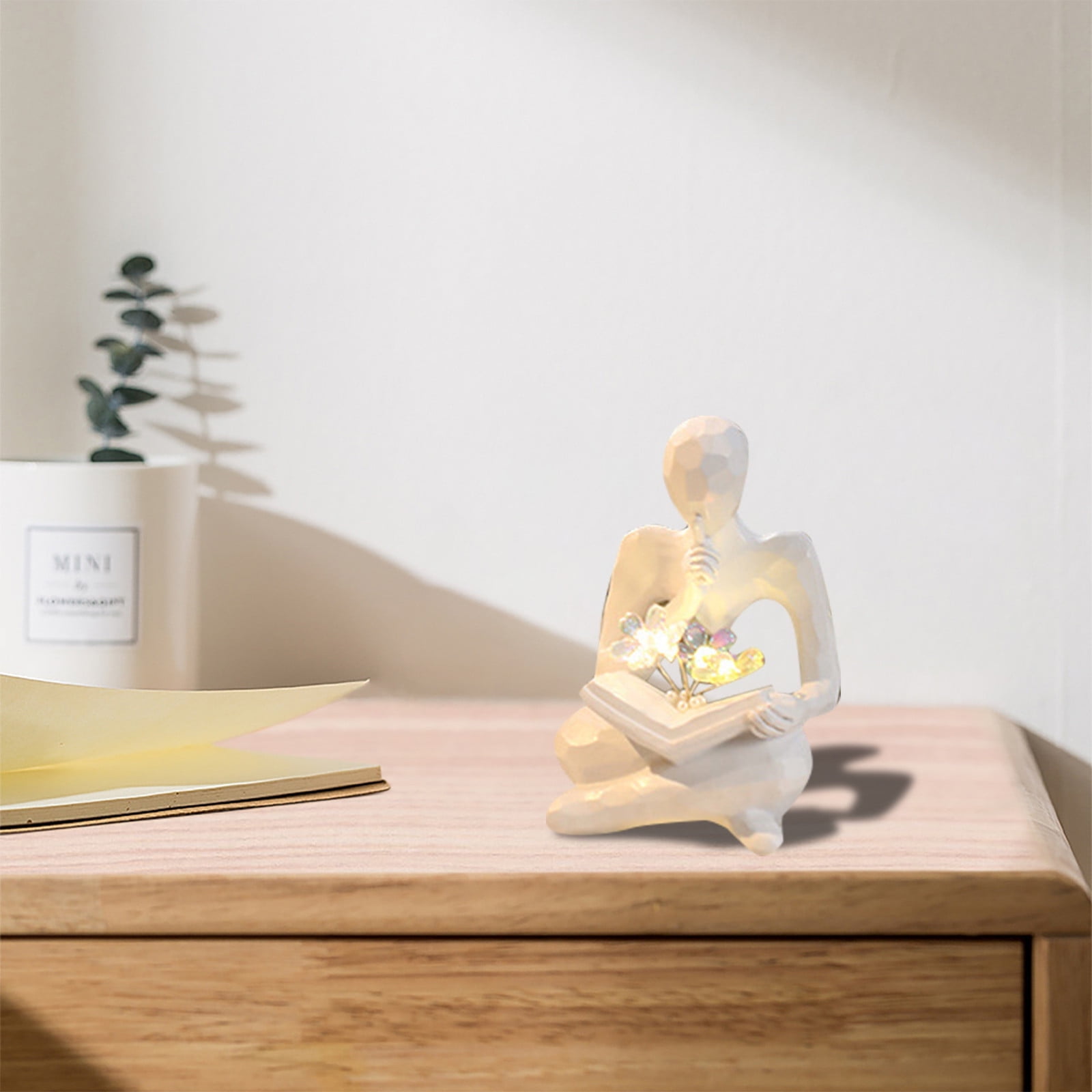 Abstract Thinker Statue Night Light - for Desk, Bookshelf, and Living ...