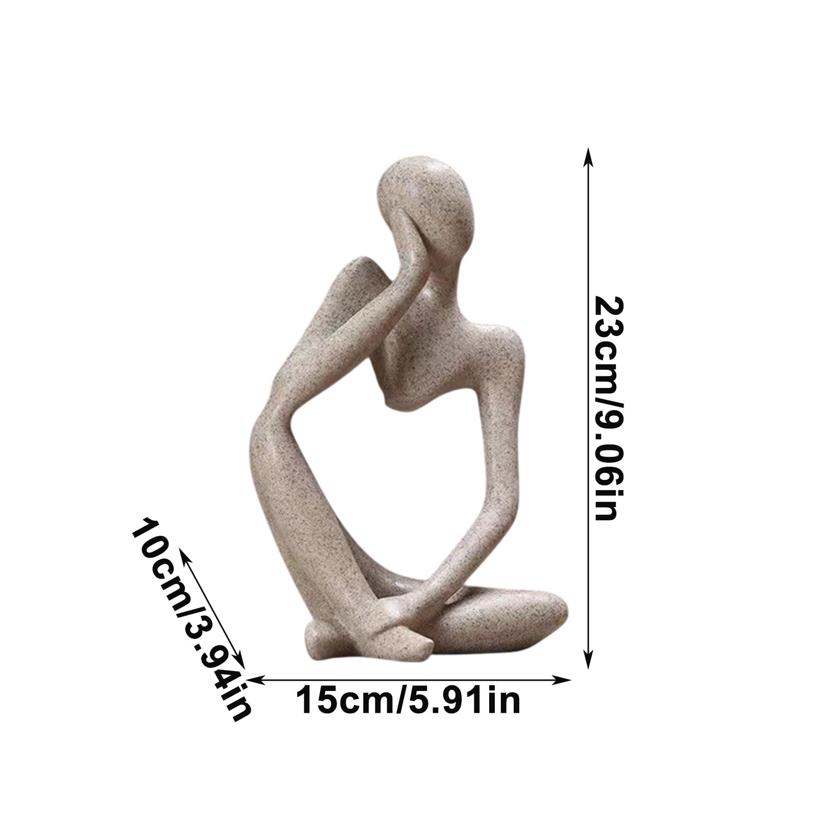 Abstract Thinking Figure Sculpture, Modern Minimalist Office Bookshelf ...