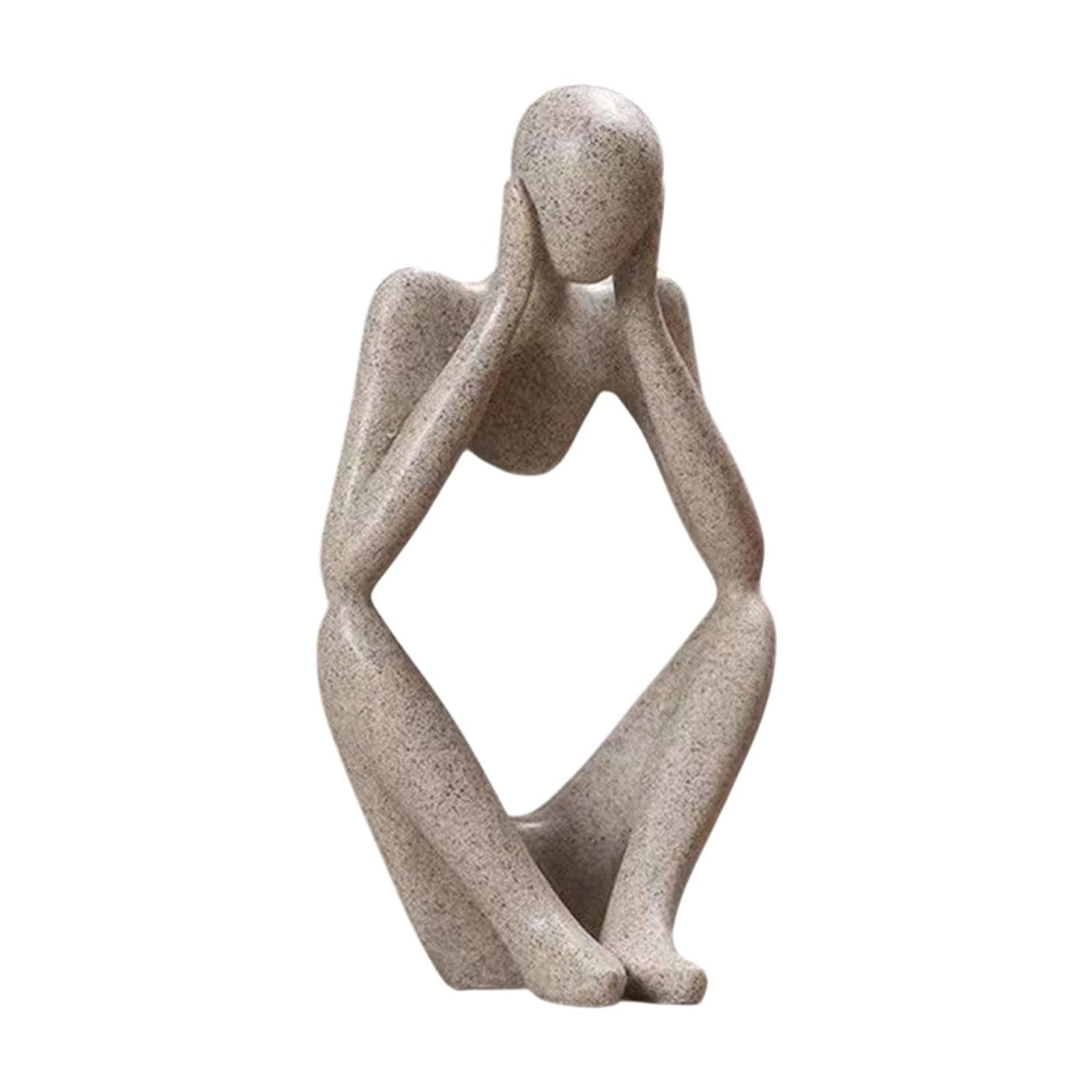 Abstract Thinking Figure Sculpture, Modern Minimalist Office Bookshelf ...