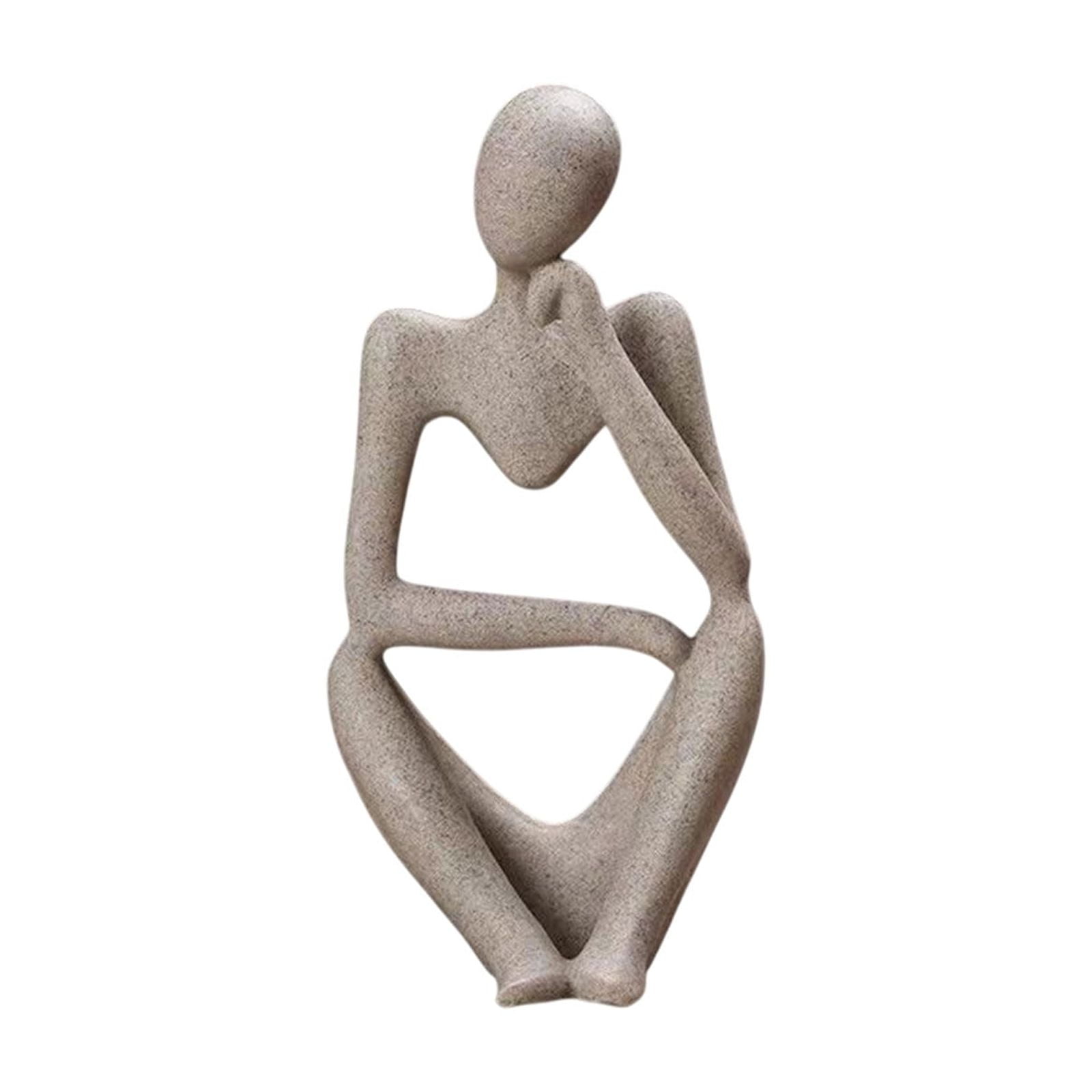 Abstract Thinking Figure Sculpture, Modern Minimalist Office Bookshelf ...