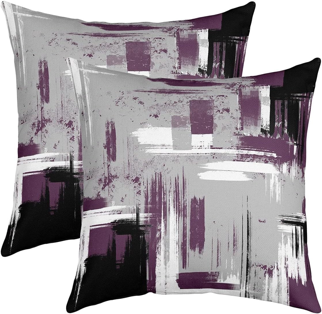 Abstract Throw Pillow Covers for Couch Sofa Bed, Set of 2 Modern ...