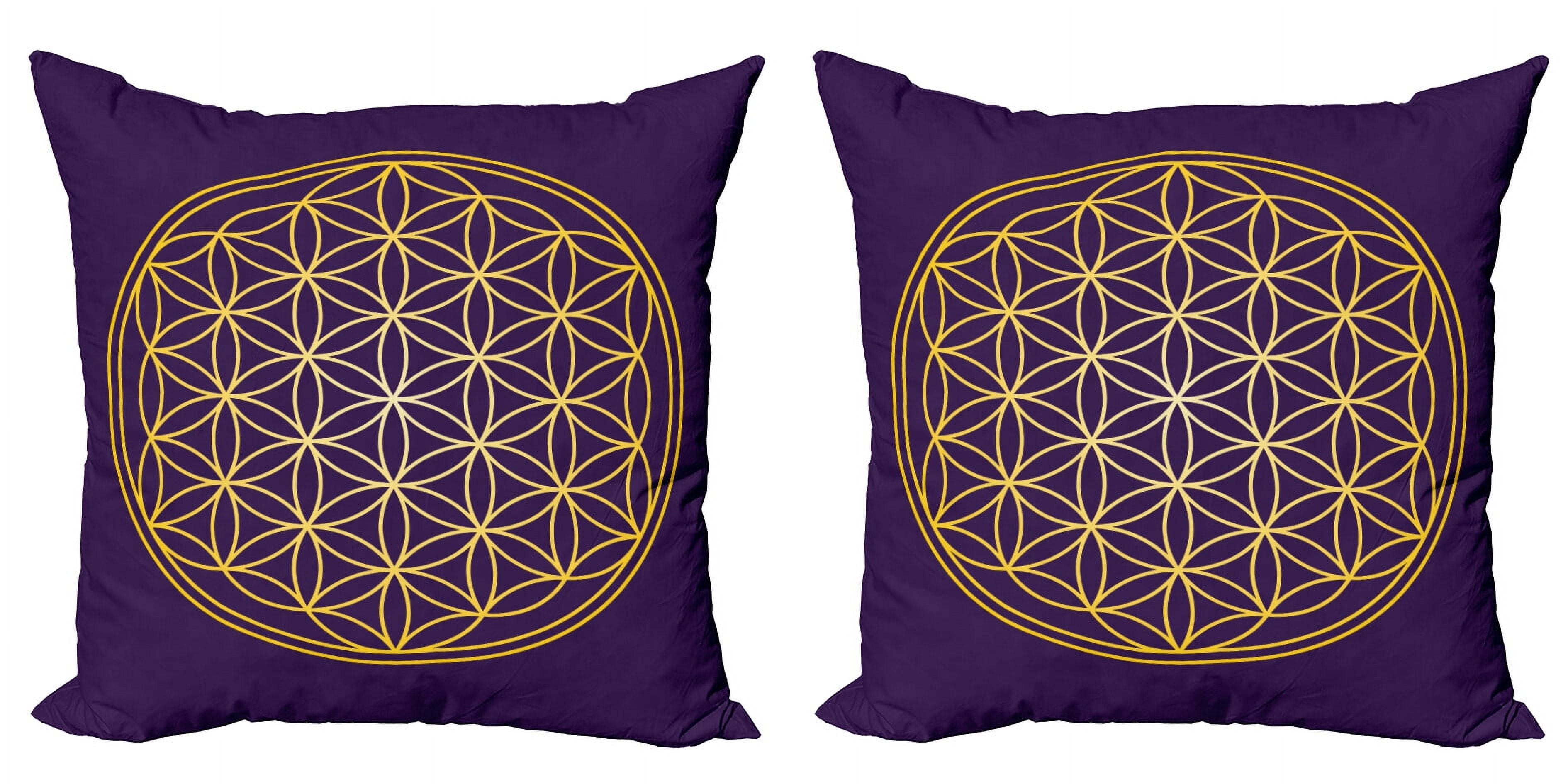 Ambesonne Geometric Throw Pillow Cover 2 Pack, Circle Overlap, 16 ...