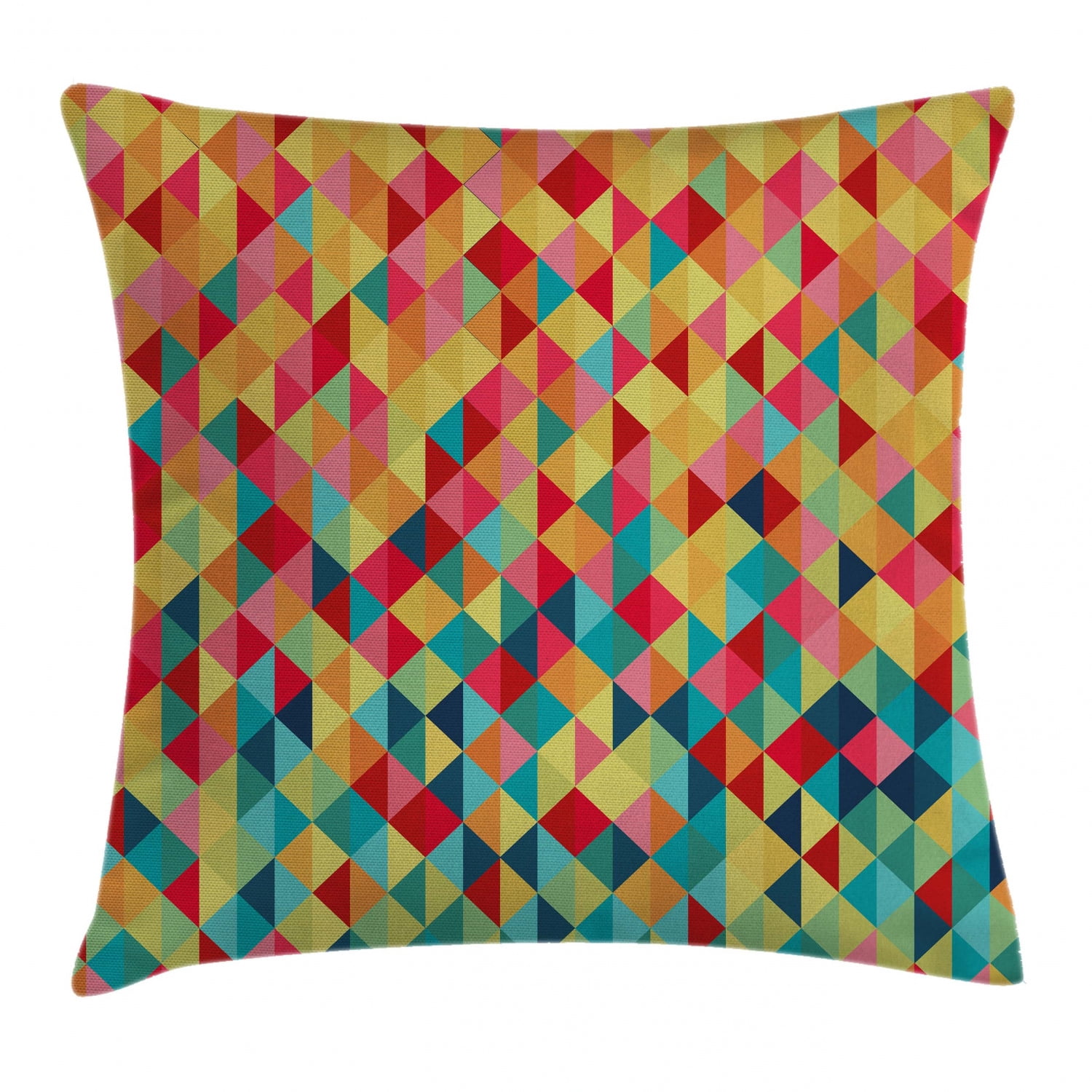 Abstract Throw Pillow Cushion Cover, Triangle Formed Fractal Geometric ...