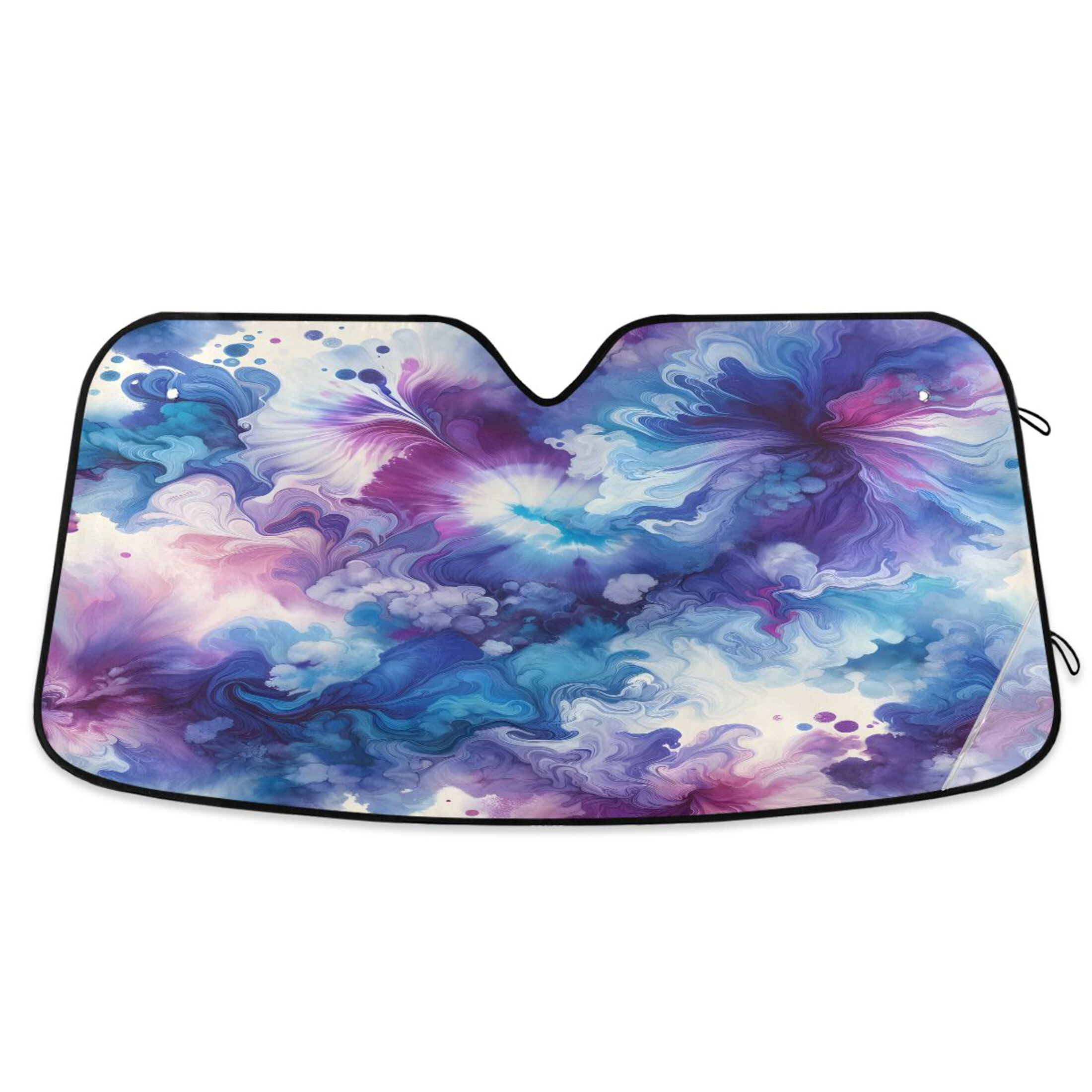 Abstract Tie Dyeing Car Windshield Sun Shade Foldable Car Front Window ...