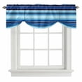 Abstract Tie Up Valance Curtains Colorful Mexican Stripe Navy Blue ...