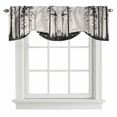 Abstract Tie Up Valances Curtain, Bear Family Forest Trees Natural ...