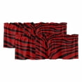 Abstract Tiger Print 2 Panels Kitchen Valance, Red Black Animal Fur ...
